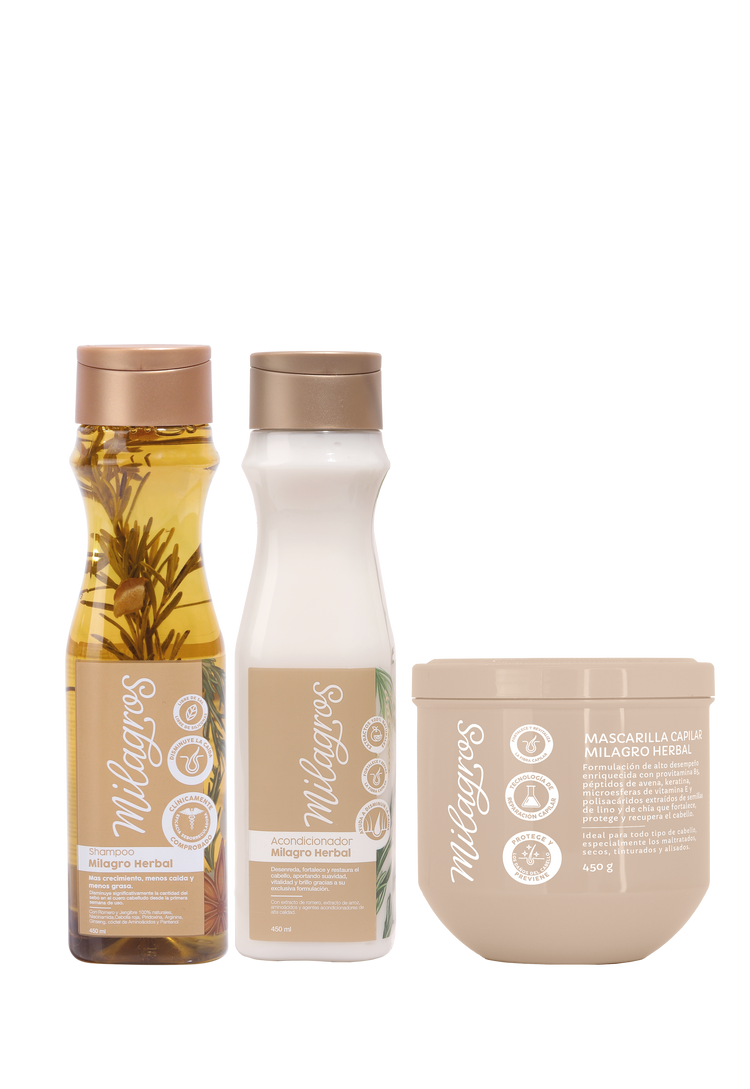 Kit Milagro Herbal | Menos caida, menos grasa, mas crecimiento – Milagros